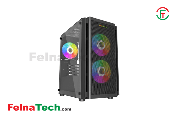 MaxGreen 5510-Mesh Mini-Tower ARGB M-ATX Gaming Case With PSU MAXGREEN ...